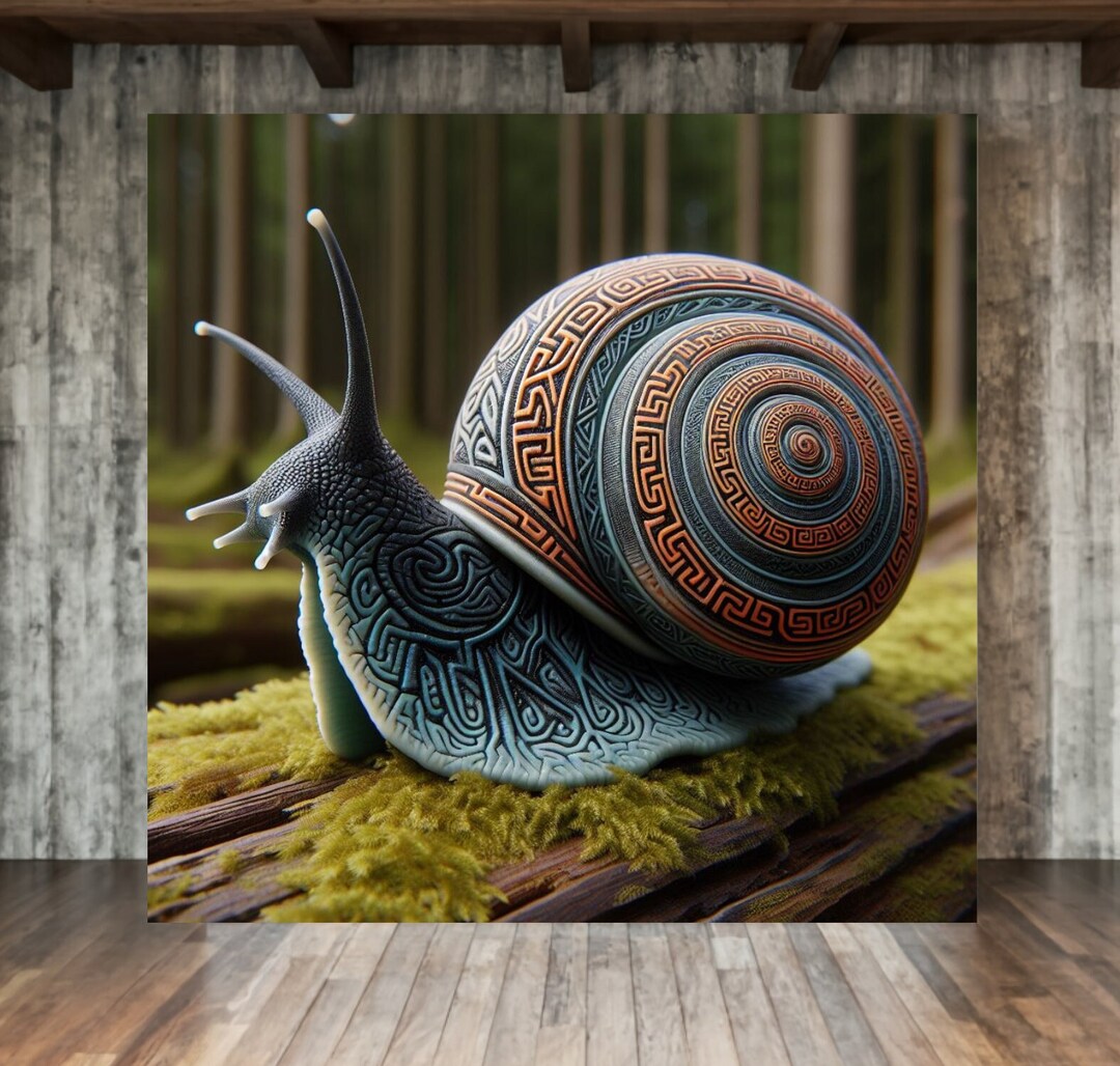 Snail Wall Art Cottagecore Muted Colors Land Snail Abstract Snail Art ...