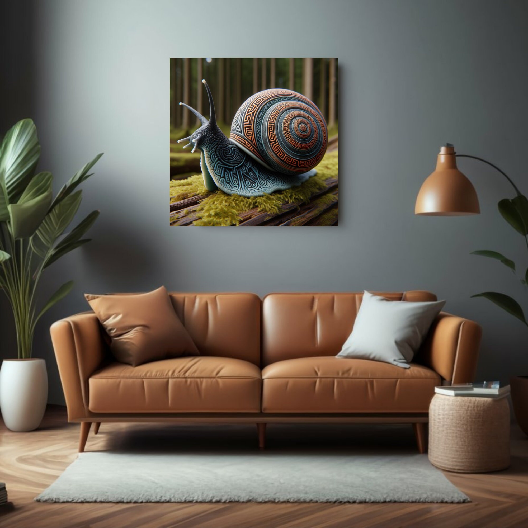 Snail Wall Art Cottagecore Muted Colors Land Snail Abstract Snail Art ...