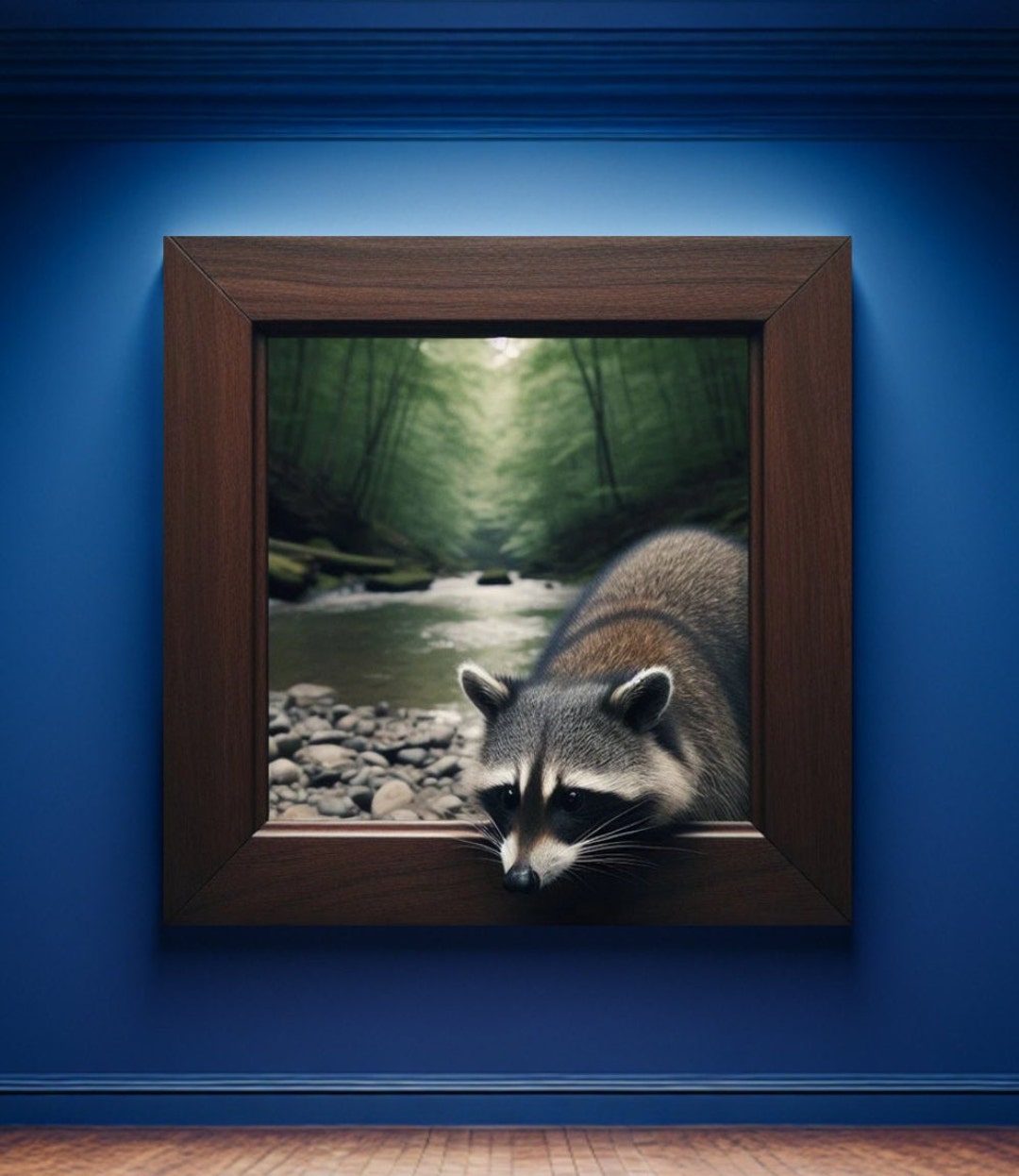 Raccoon Wall Art 3D Fun Unique Optical Illusion Raccoon Wildlife ...