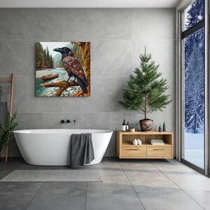 Haida First Nations Black Raven Wall Art Unique Abstract Raven Pacific ...