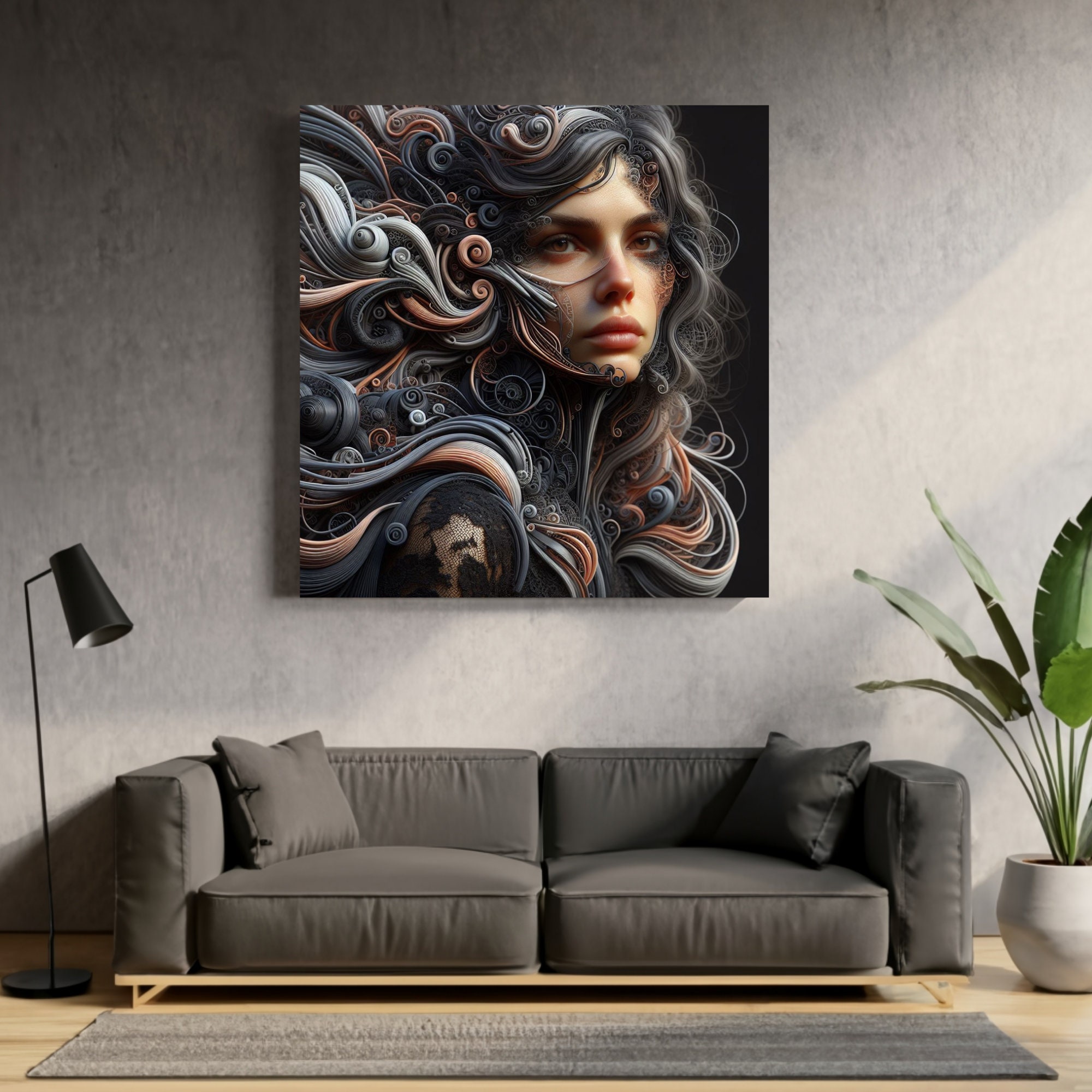 Goth Wall Art Black Lace Dark Academia Goth Fine Art Gift Canvas Print ...