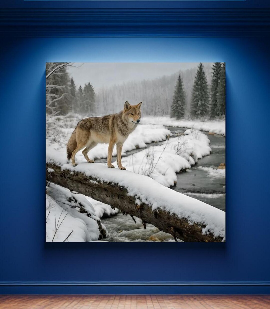 Timber Wolf Wall Art Beautiful Photo Realistic Timber Wolf Winter ...