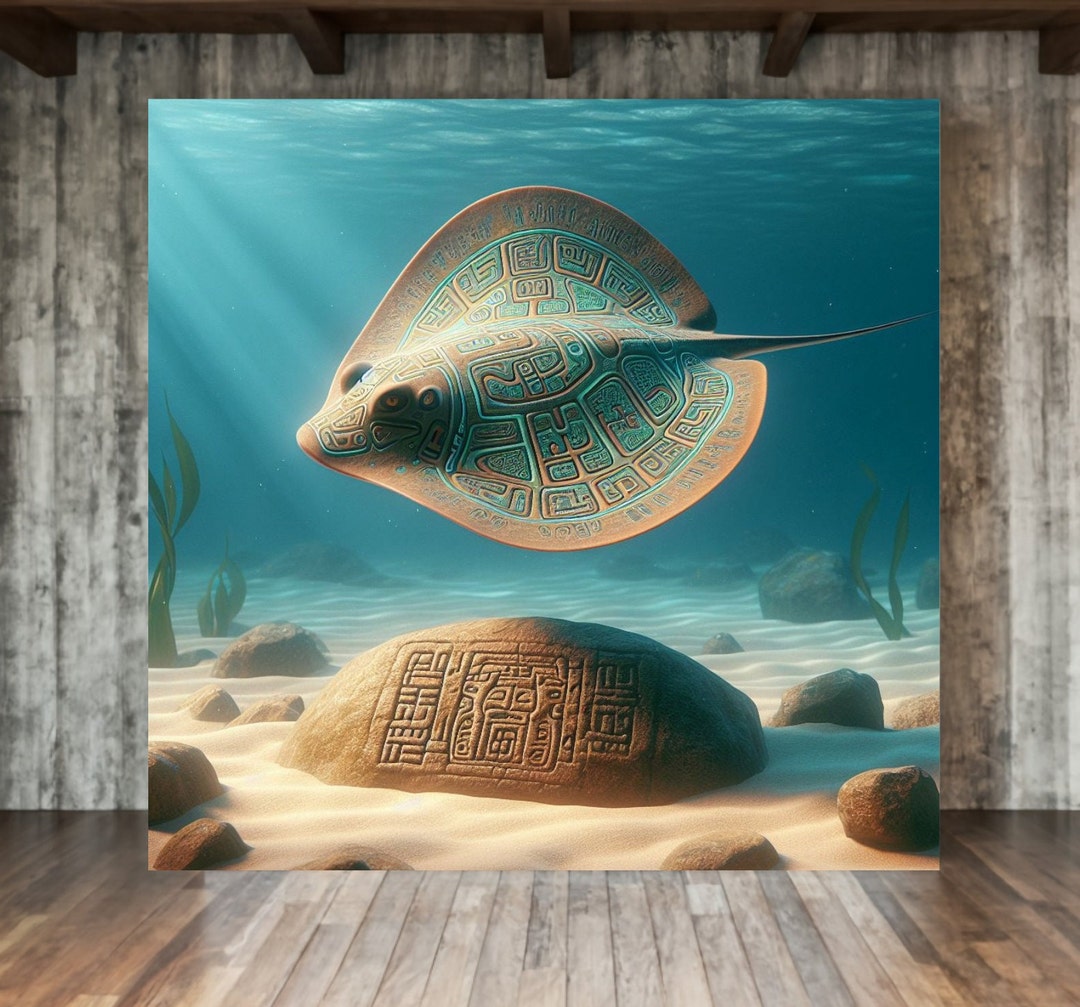 Stingray Wall Art Cottagecore Muted Colors Abstract Southern Stingray ...
