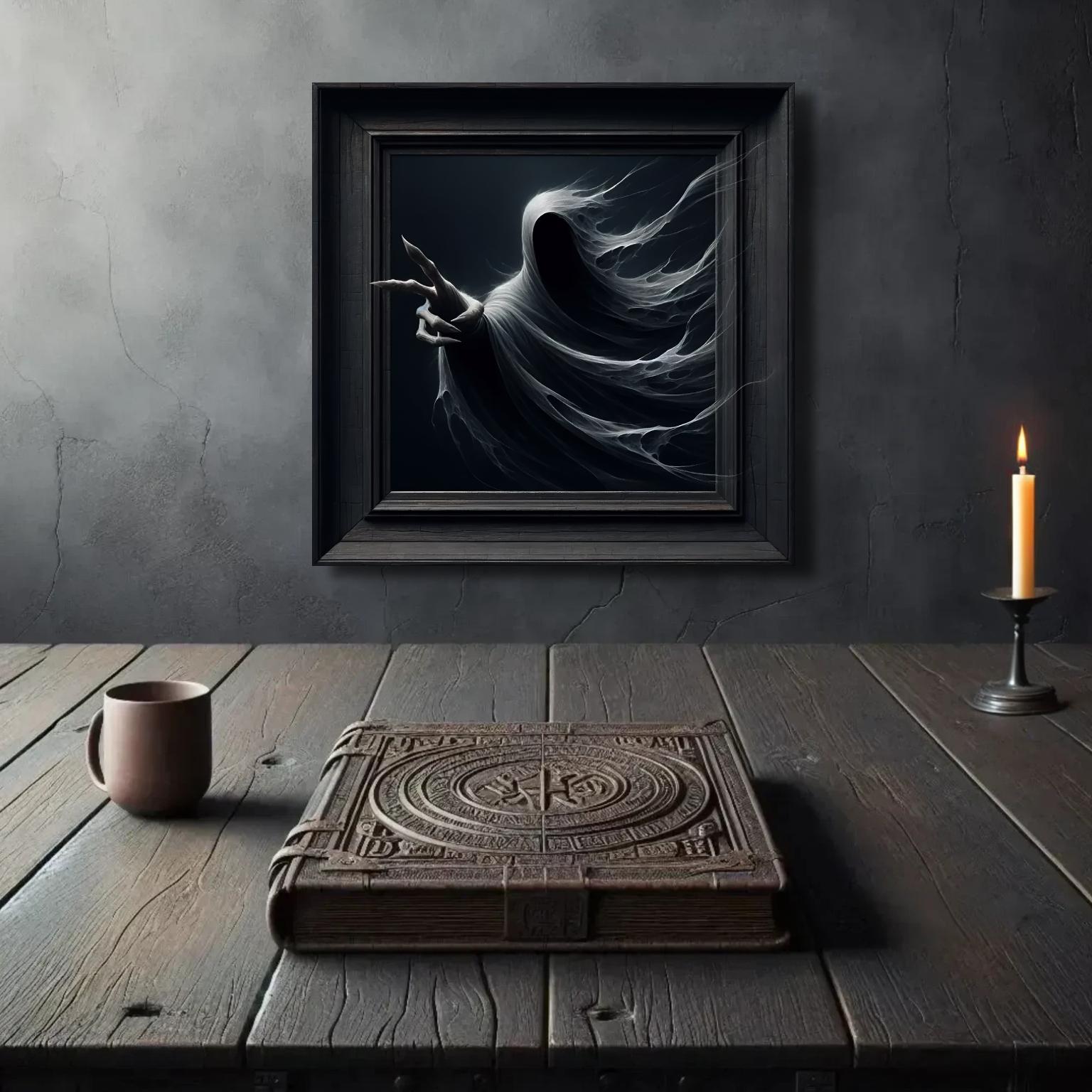 Peaceful Ghost Wall Art 3D Unique Optical Illusion Dark Academia ...