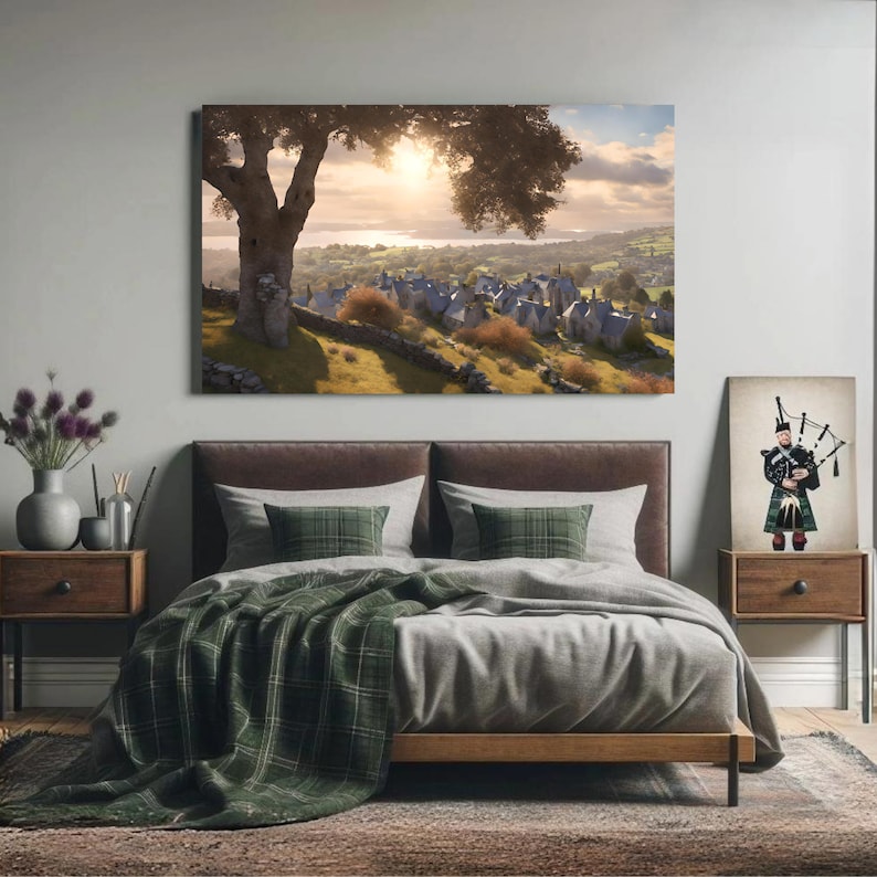 Brigadoon Village Wall Art Canvas Landscape Print Scottish Highland ...