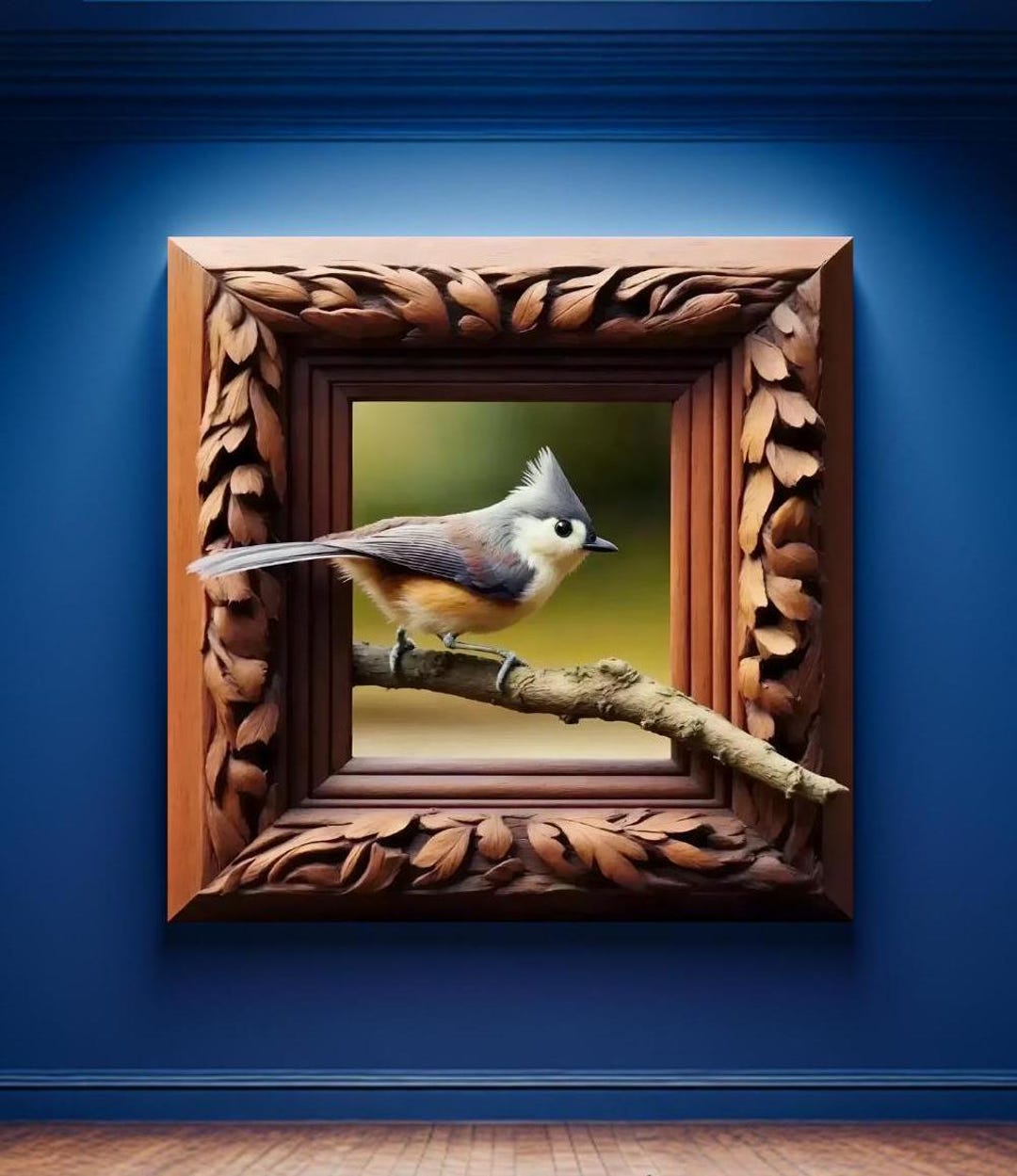 Tufted Titmouse Wall Art 3D Unique Optical Illusion Song Bird Watcher ...