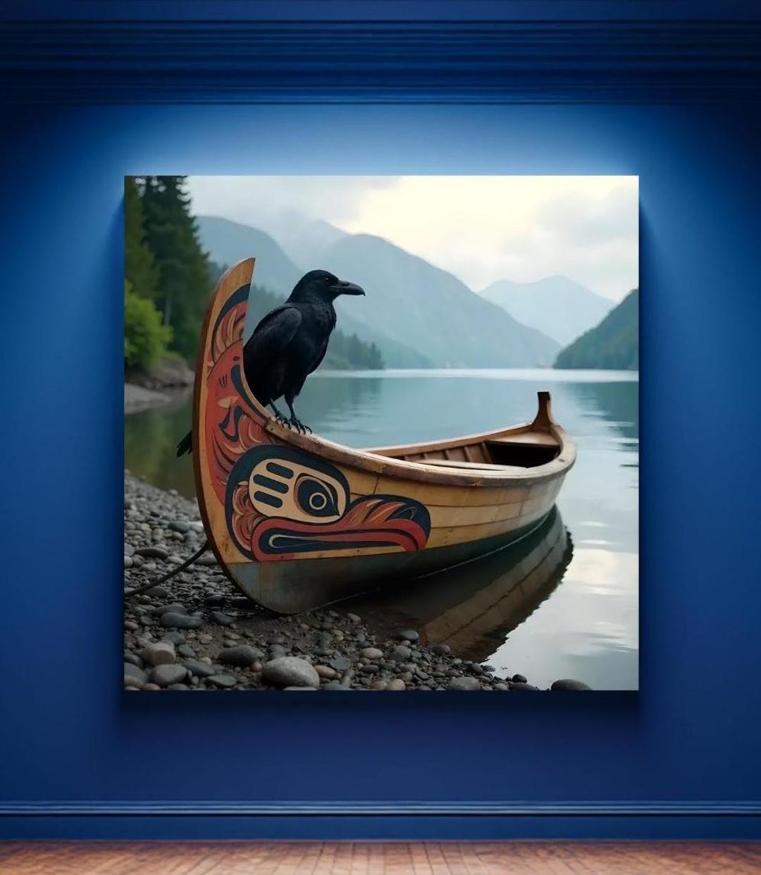 Haida First Nations Black Raven Wall Art Raven Coast Salish Pacific ...