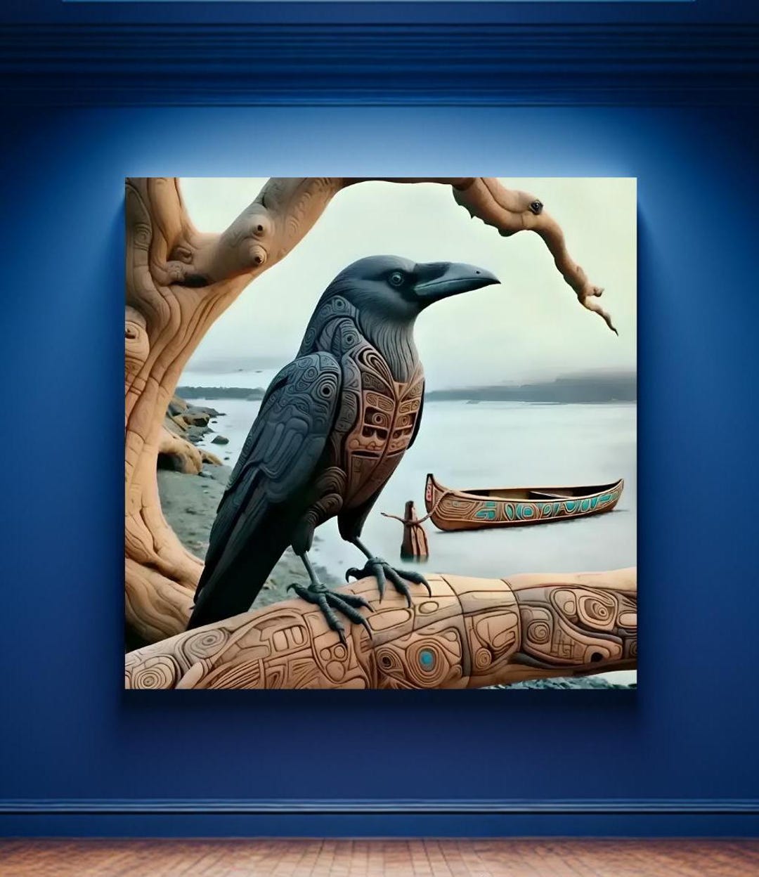 Haida First Nations Raven Wall Art Unique Abstract Raven Pacific ...