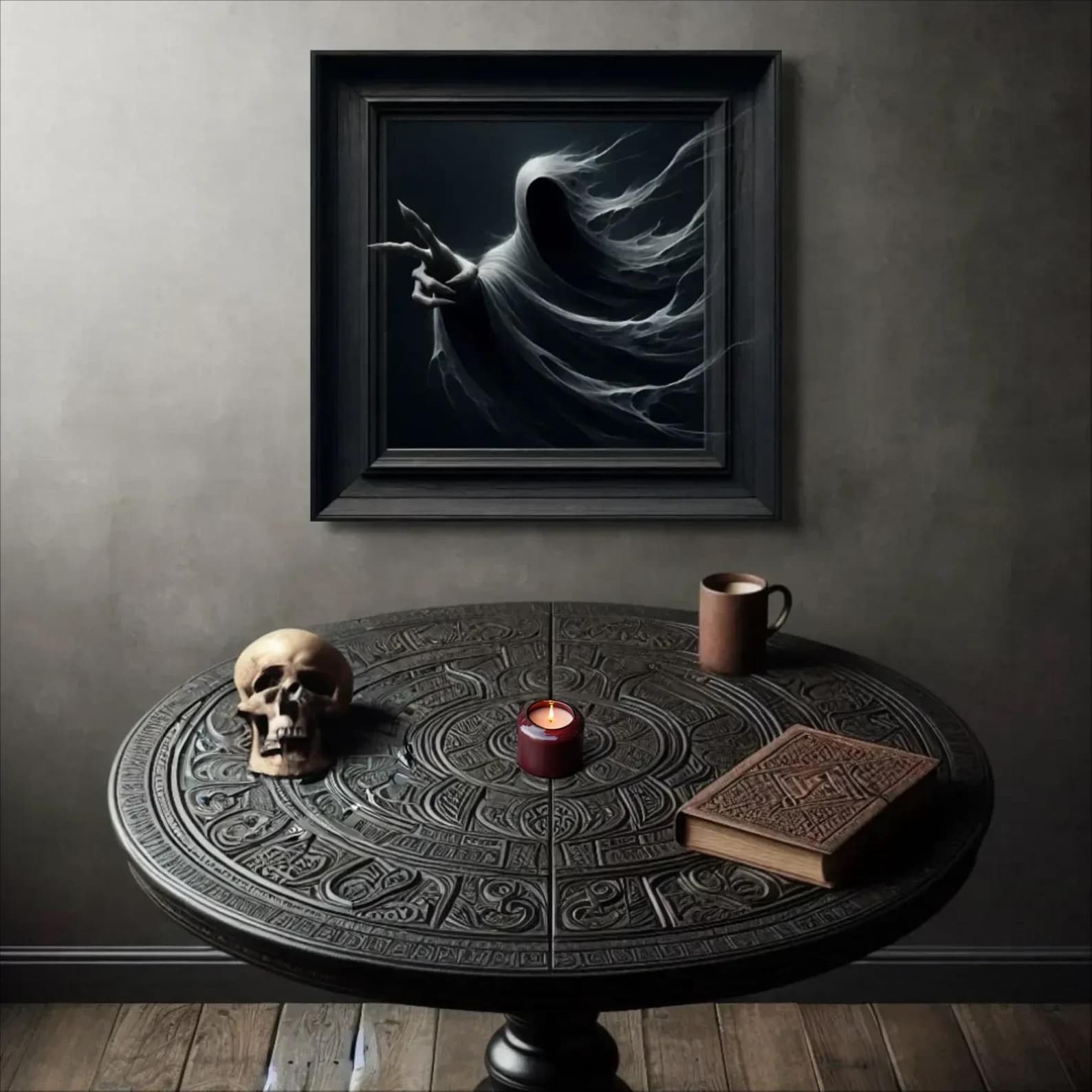 Peaceful Ghost Wall Art 3D Unique Optical Illusion Dark Academia ...
