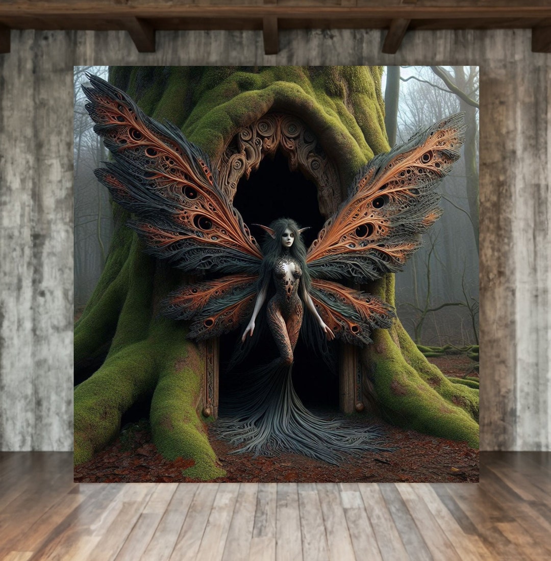 Goth Fairy Wall Art Dark Academia Fairy Canvas Print Gothic Wall Decor ...