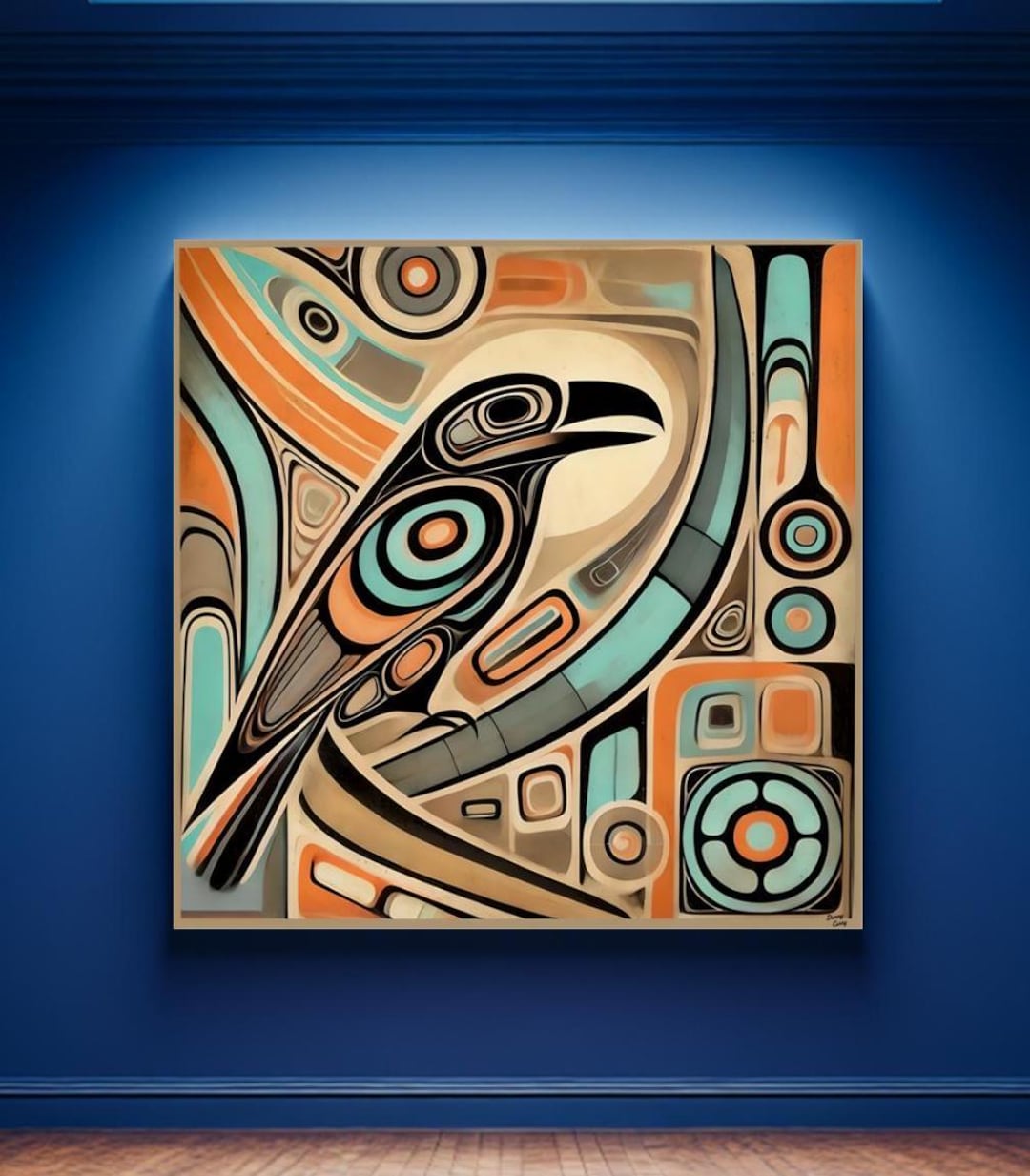 First Nations Raven Abstract Pacific Northwest Mid-century Oil Paint ...