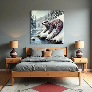Haida First Nation Otter Wall Art Abstract Coast Salish Pacific ...