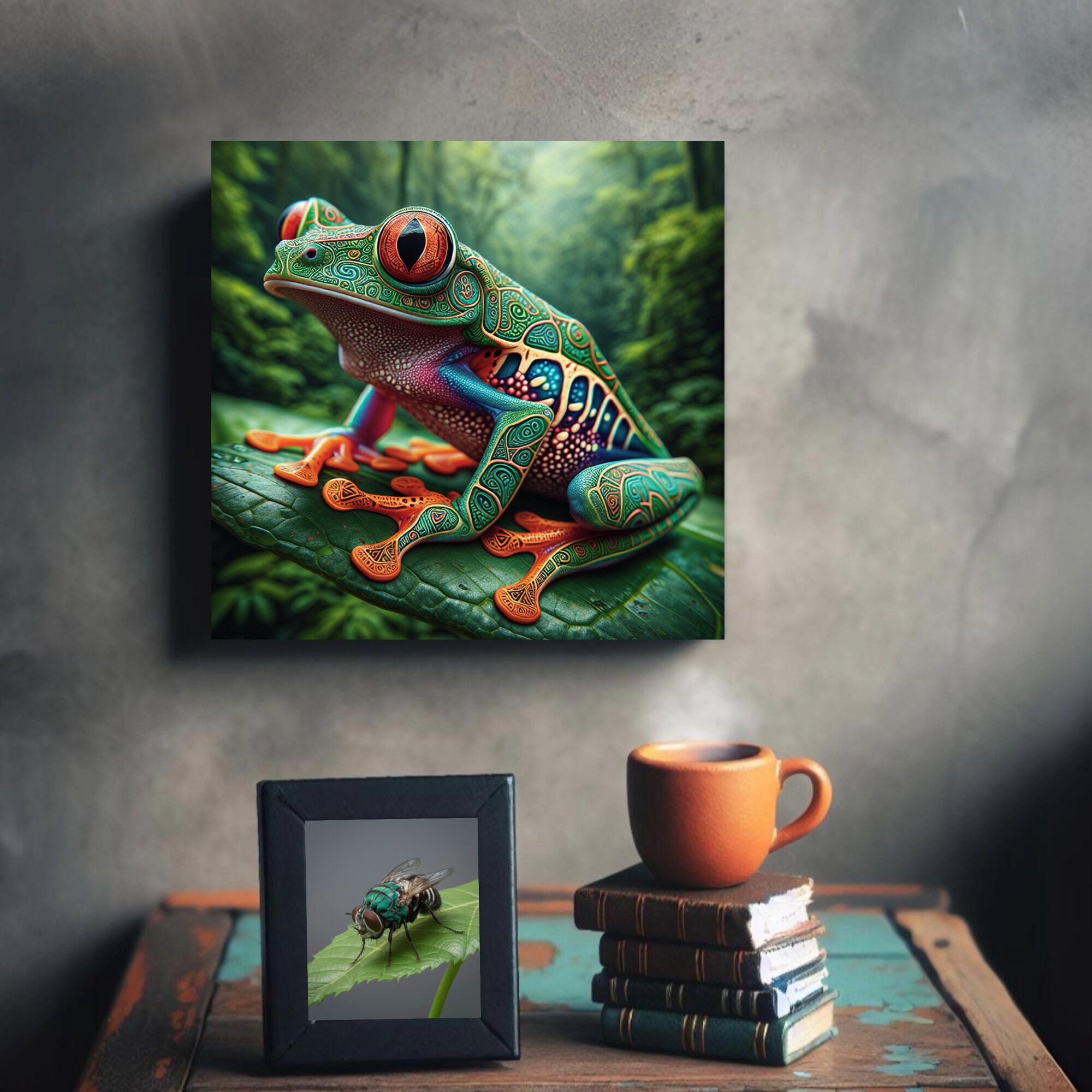 Rain Forest Tree Frog Art Tree Frog Lover Gift Abstract Polymer Clay ...