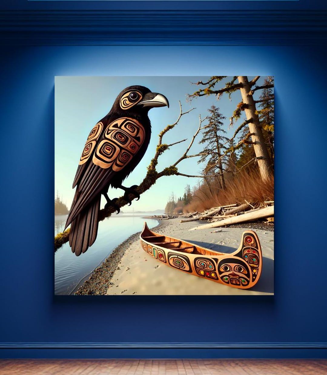 Haida First Nations Black Raven Wall Art Raven Coast Salish Pacific ...