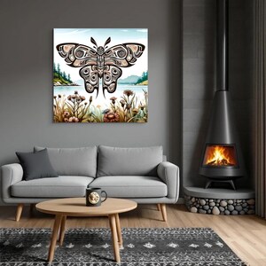 First Nations Butterfly Abstract Pacific Northwest Signed Watercolor ...