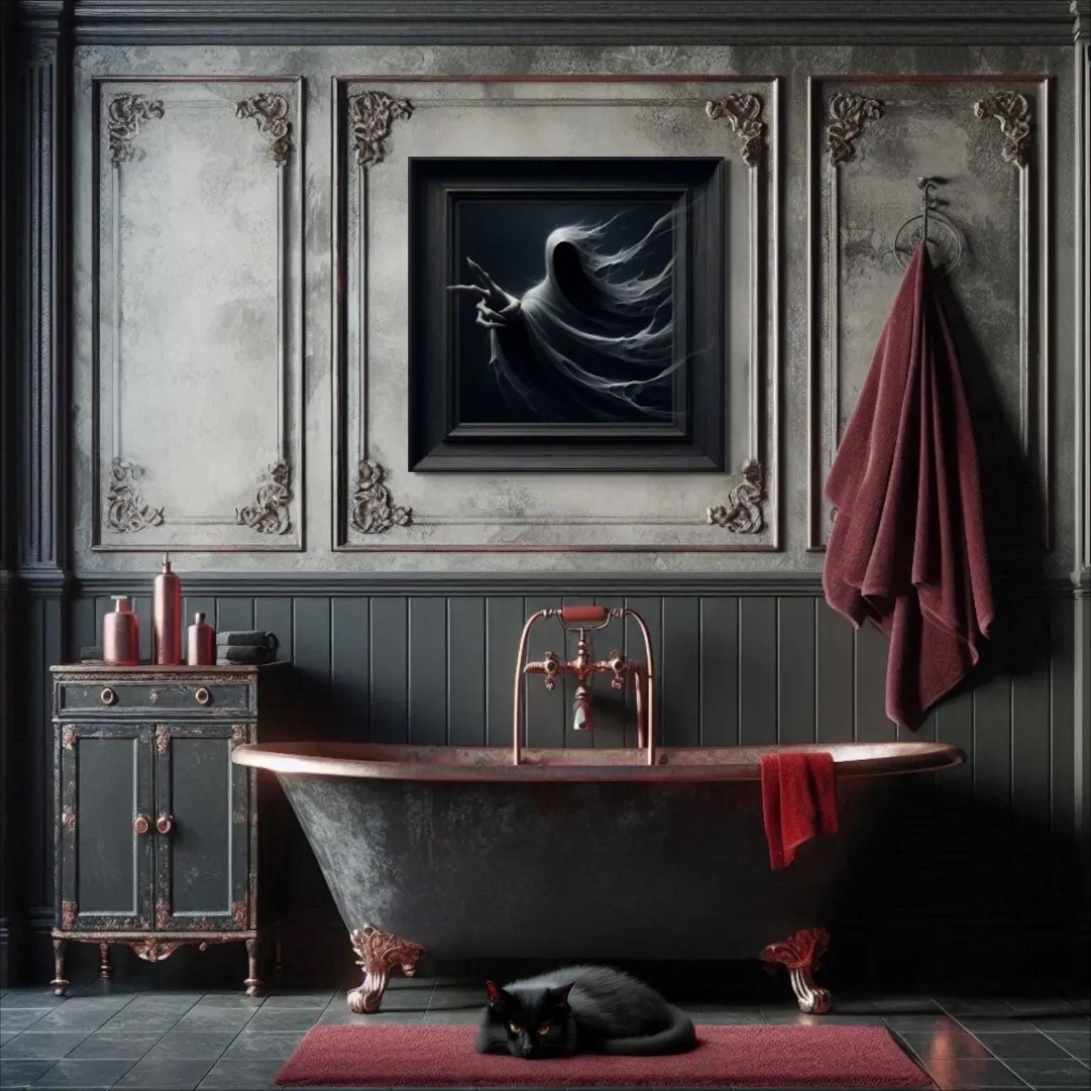 Peaceful Ghost Wall Art 3D Unique Optical Illusion Dark Academia ...