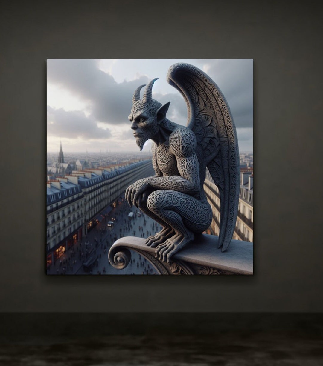 Gargoyle Goth Wall Art Dark Academia Gothic Victorian Decor Canvas ...