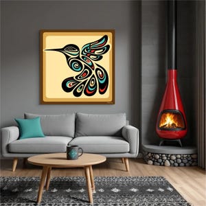 Haida First Nation Hummingbird Wall Art Abstract Pacific Northwest ...