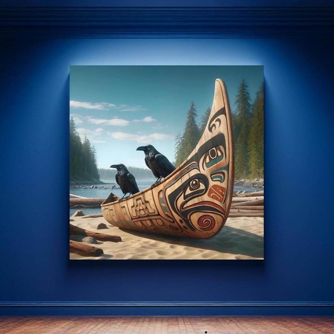Haida First Nations Black Raven Wall Art Raven Coast Salish Pacific ...