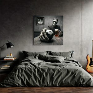 Frankenstein Beer 8 Ball Wall Art Moody Monsters Dark Academia ...