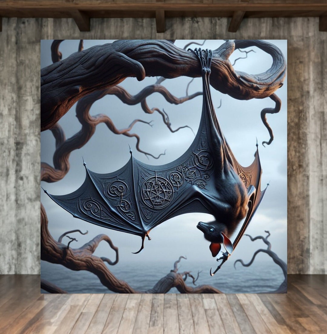 Bat Wall Art Dark Academia Goth Art Gift Bat Lover Gift Wall Decor ...