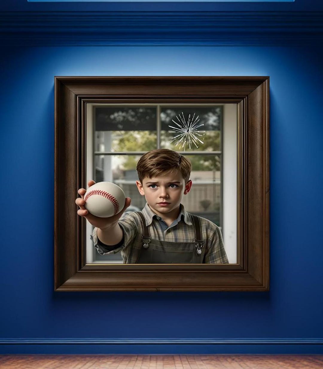 Baseball Boy Wall Art 3D Unique Optical Illusion Norman Rockwell Style ...