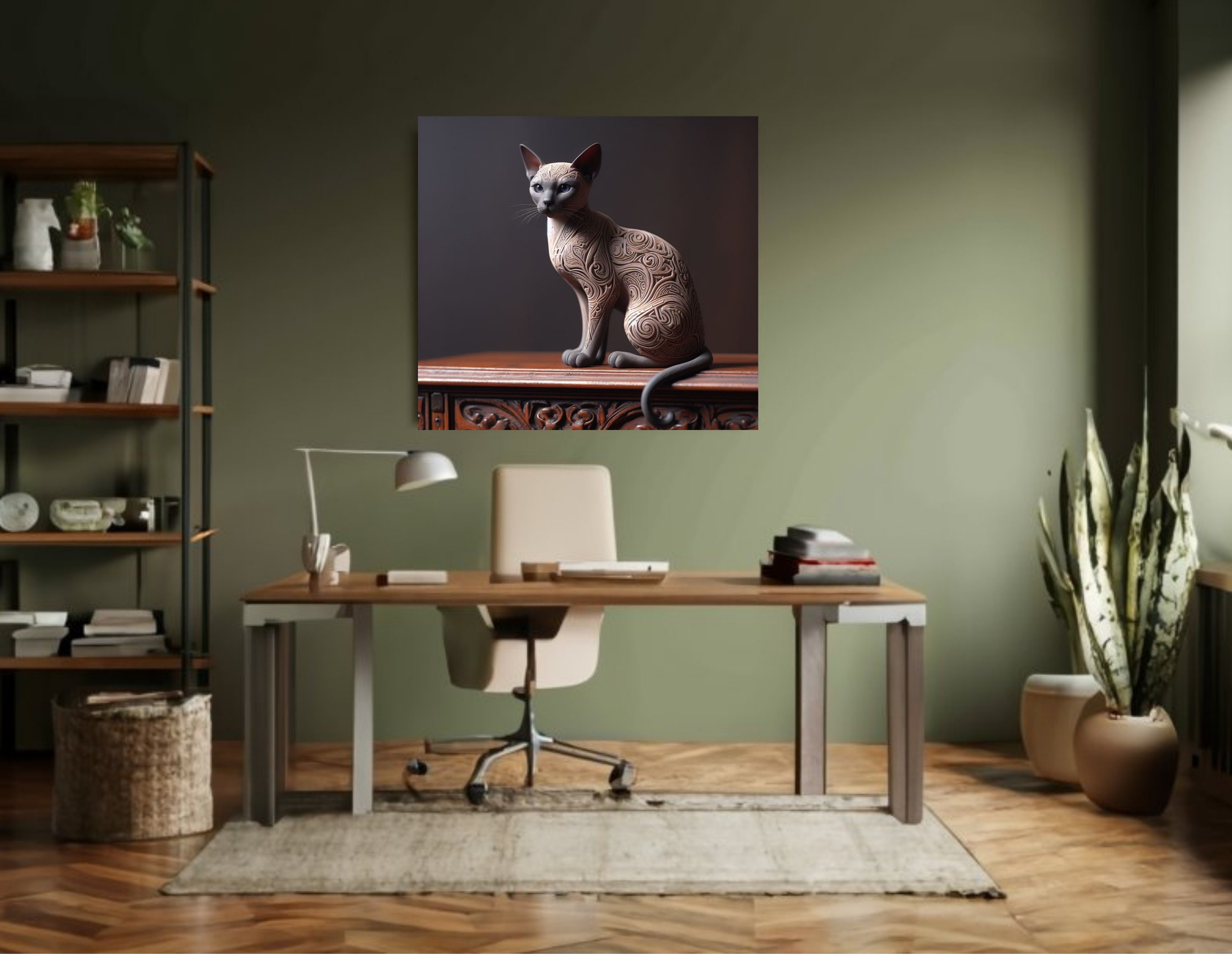 Siamese Cat Wall Art Siamese Cat Lover Gift Canvas Cat Print Animal Art ...