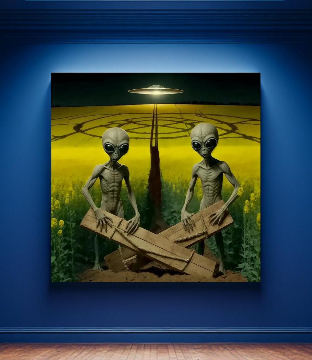 Aliens Make Crop Circles 'the Proof' Wall Art Fun Crop Circle Hoaxers ...