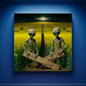 Aliens Make Crop Circles 'the Proof' Wall Art Fun Crop Circle Hoaxers ...