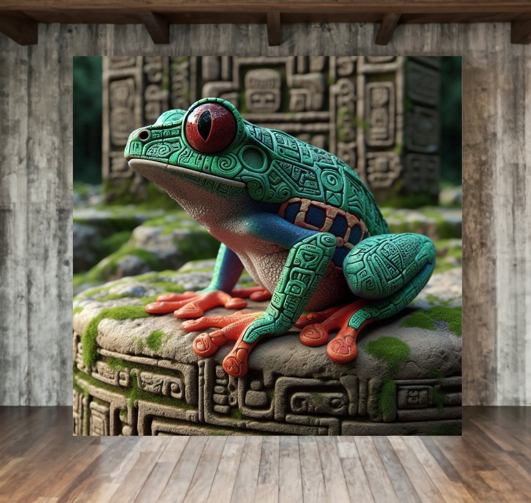 Tree Frog Wall Art Cottagecore Rain Forest Tree Frog Abstract Art Tree ...