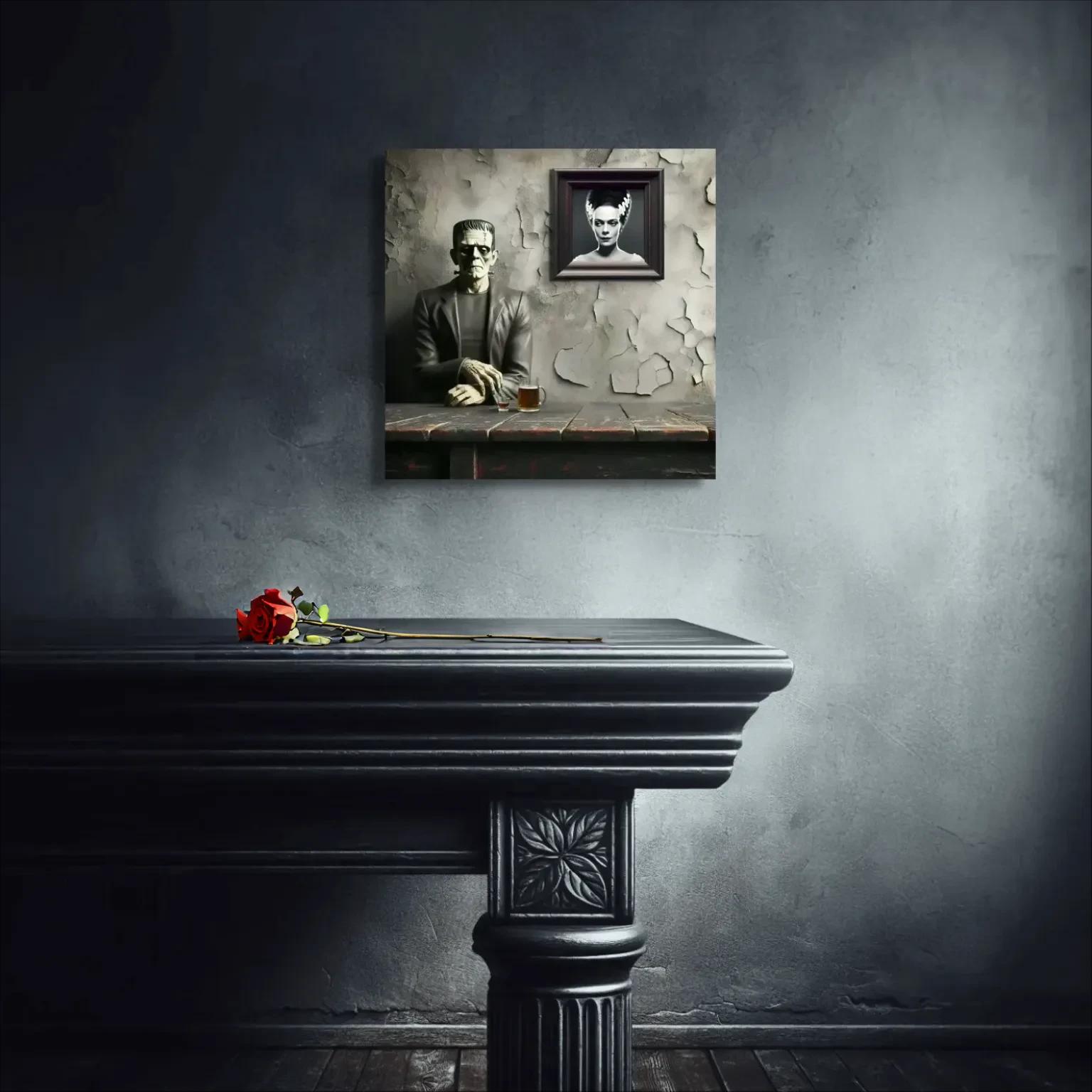 Frankenstein Wall Art 'frank's Remorse' Moody Dark Academia Bride of ...