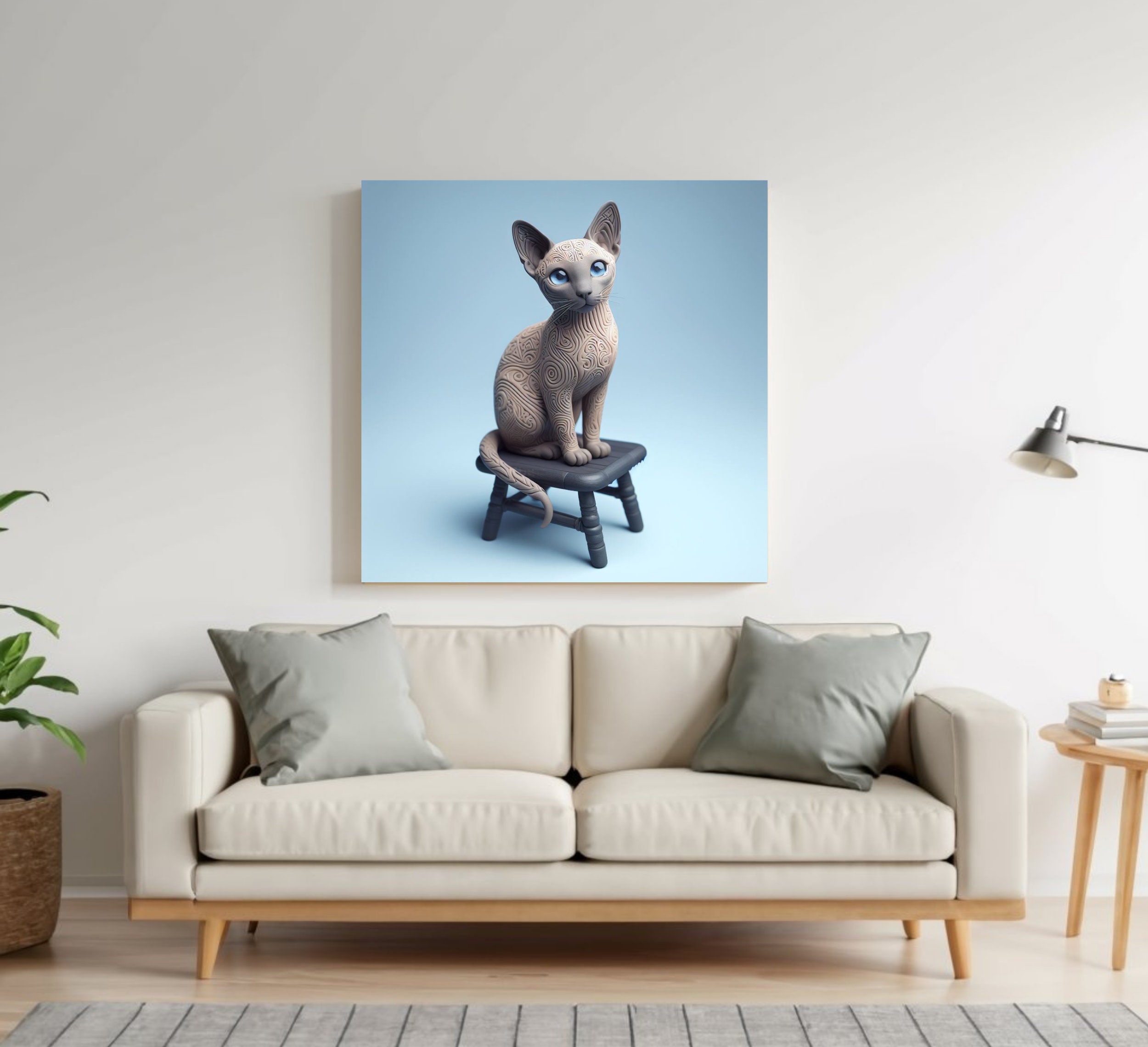 Siamese Cat Wall Art Siamese Cat Lover Gift Canvas Cat Print Animal Art ...