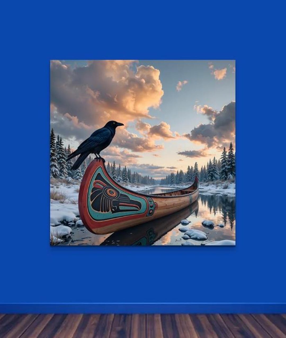 Haida First Nations Black Raven Wall Art Raven Coast Salish Pacific ...