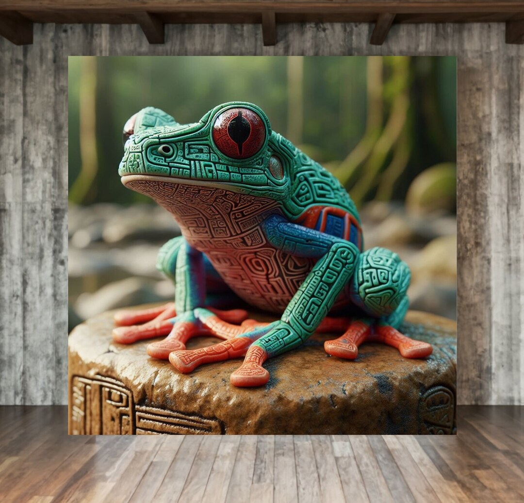 Tree Frog Wall Art Cottagecore Rain Forest Tree Frog Abstract Art Tree Frog Lover Gift Kid's ...