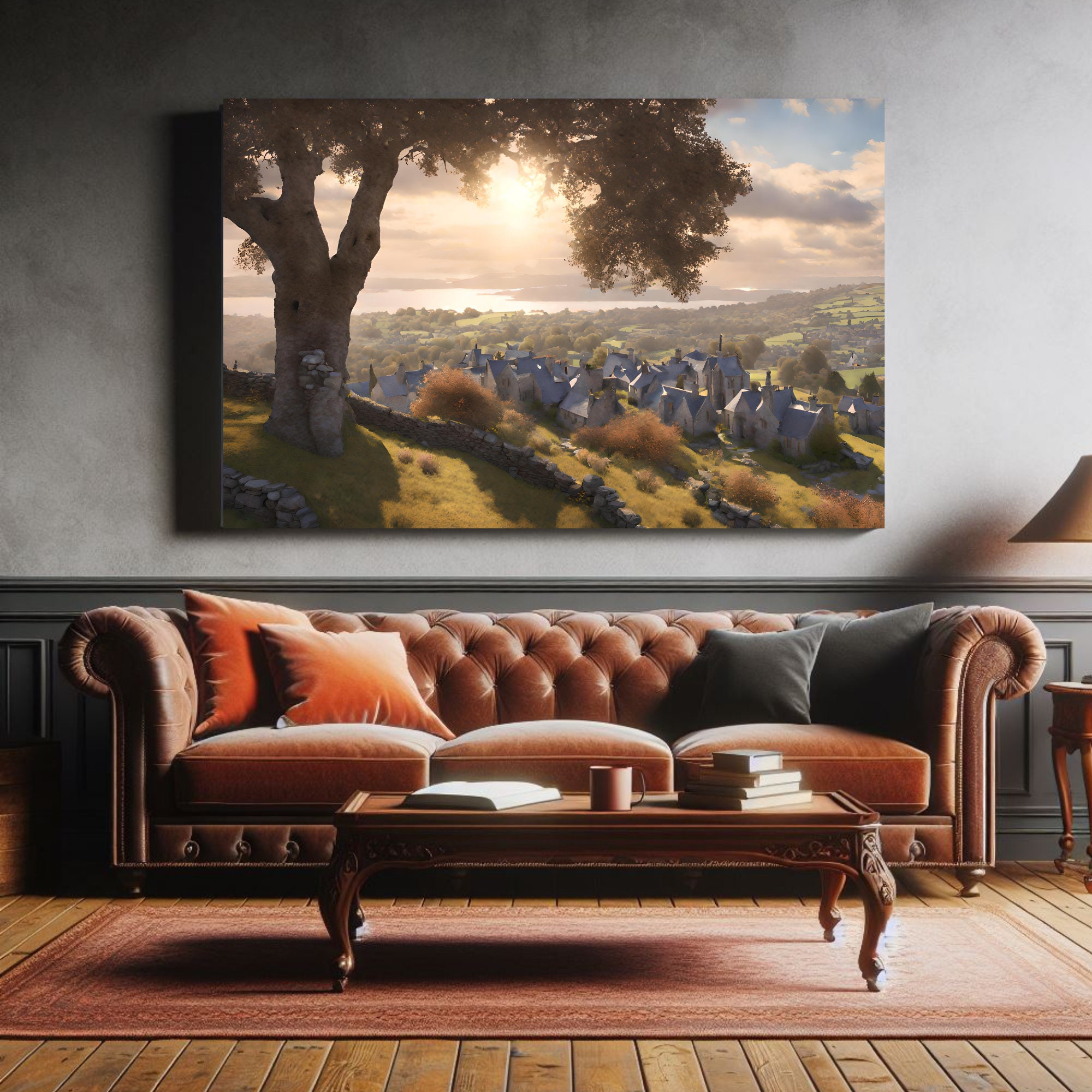 Brigadoon Village Wall Art Canvas Landscape Print Scottish Highland ...