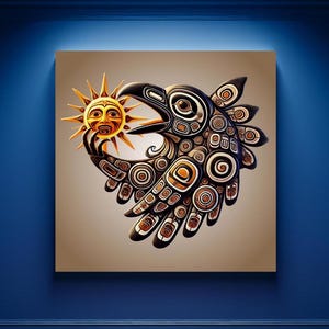 First Nations Raven Steals the Sun Wall Art Haida Salish Creator Raven ...