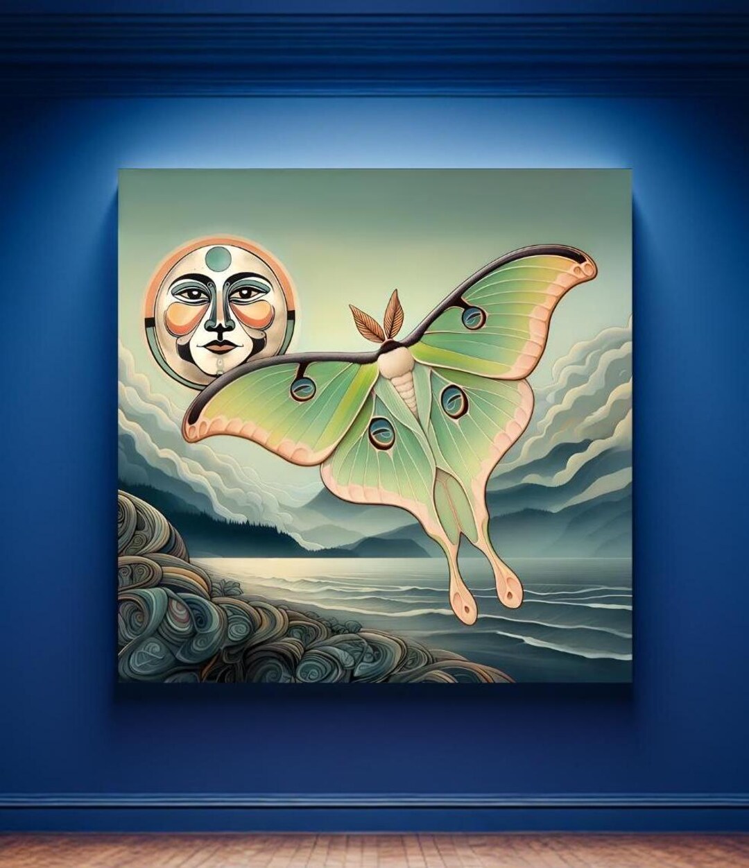 Luna Moth Pacific Northwest Watercolor Render PNW Moon Moth Haida Gwaii ...