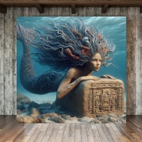 Goth Mermaid Wall Art Dark Academia Canvas Print Gothic Wall Decor Gift ...