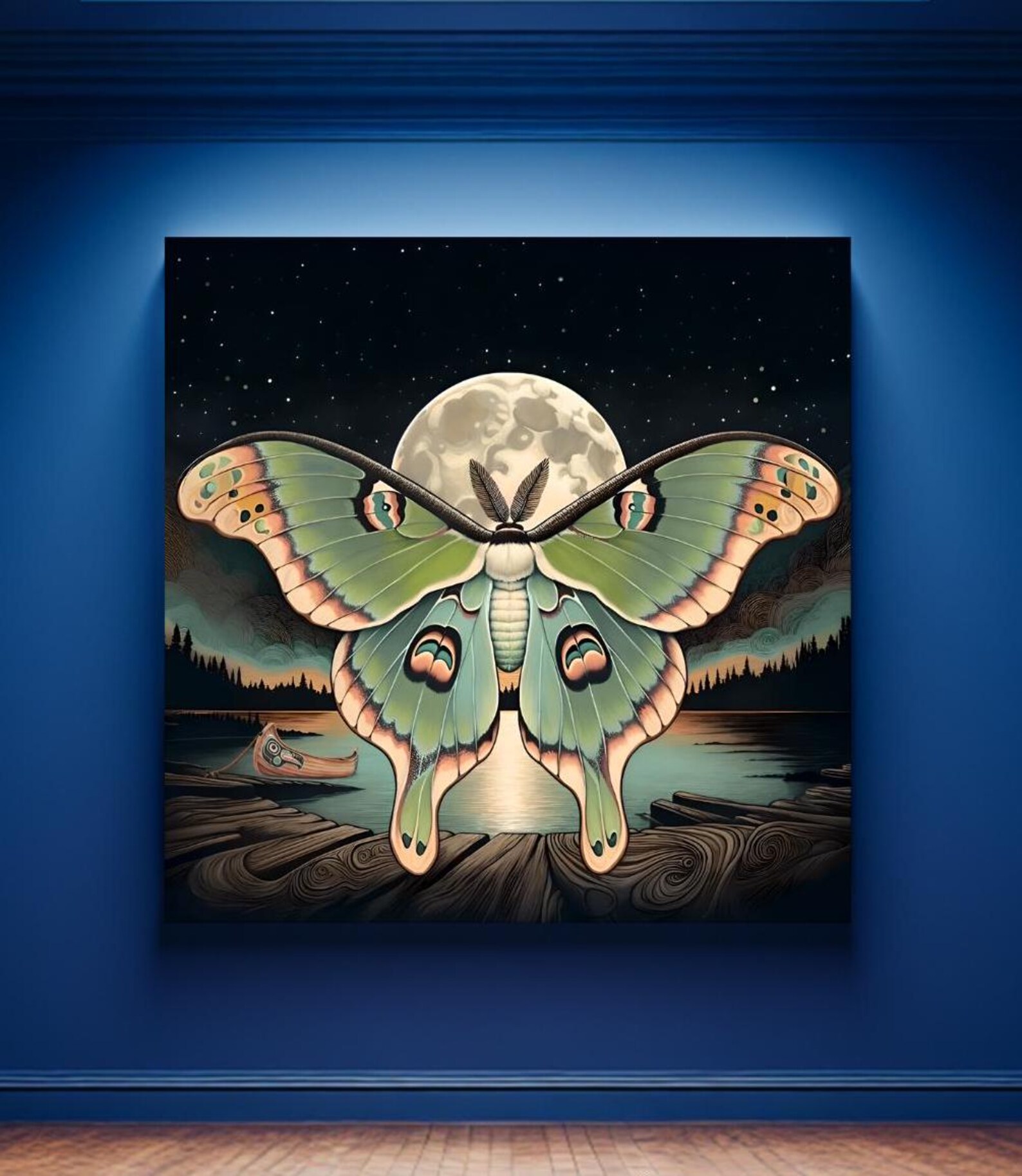 Luna Moth Pacific Northwest Watercolor Render PNW Moon Moth Haida Gwaii ...