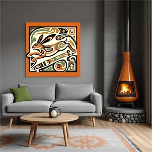 Haida First Nations Rabbit Wall Art Unique Abstract Easter Gift Pacific ...