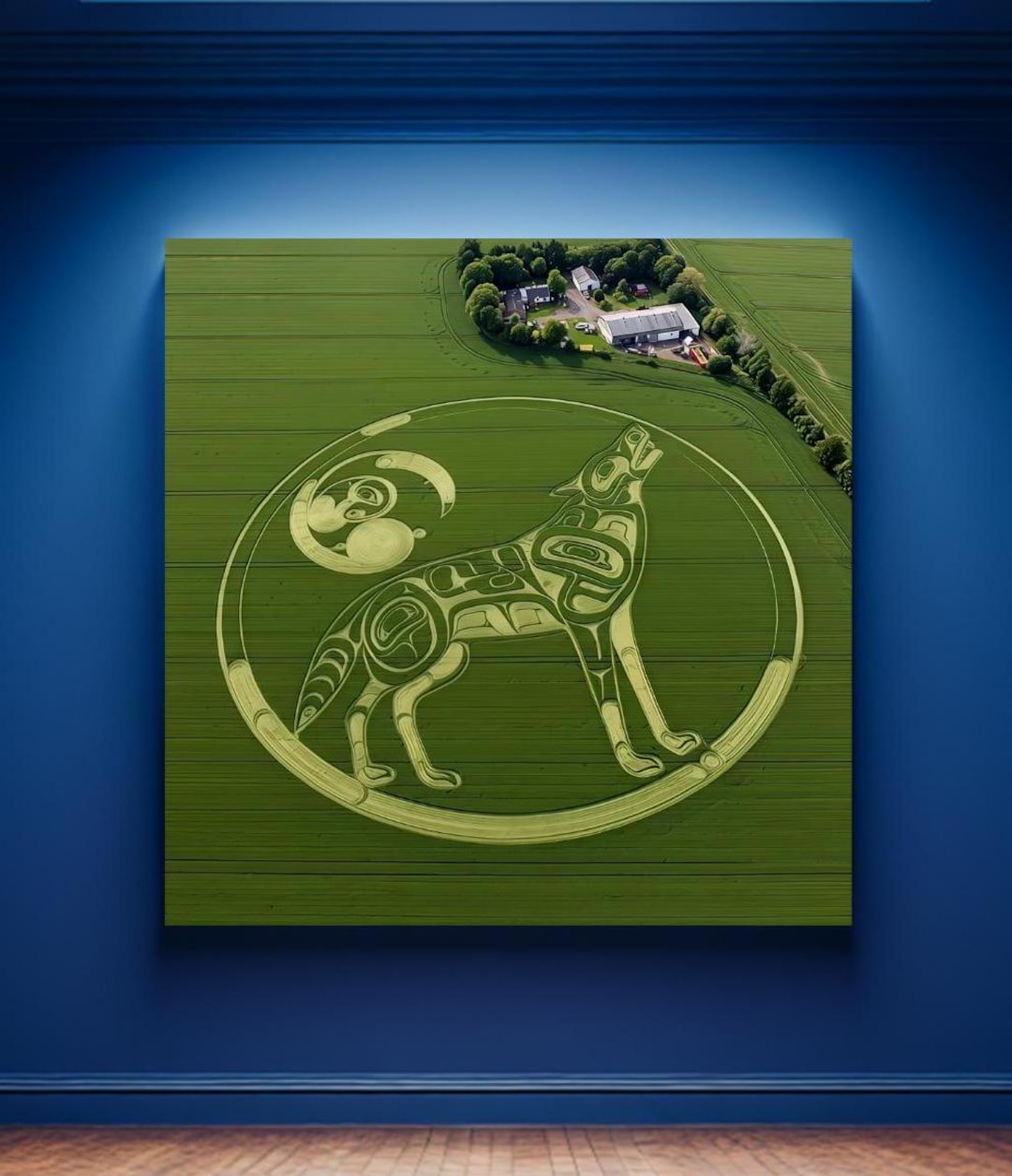 Haida First Nation Wolf Moon Crop Circle Wall Art Coast Salish Pacific ...