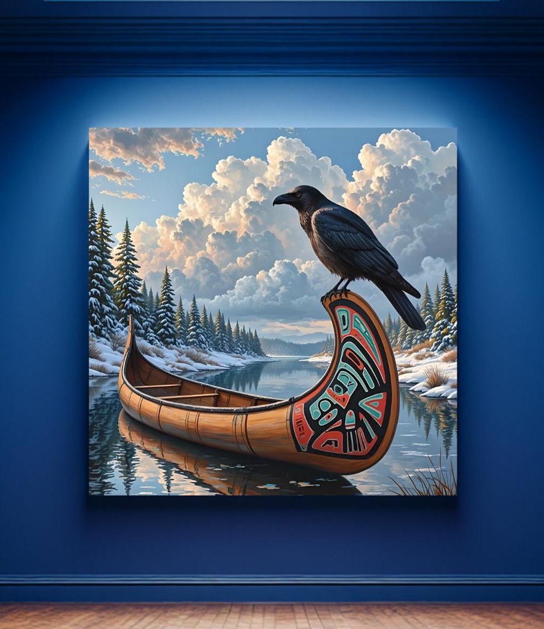 Haida First Nations Black Raven Wall Art Raven Coast Salish Pacific ...