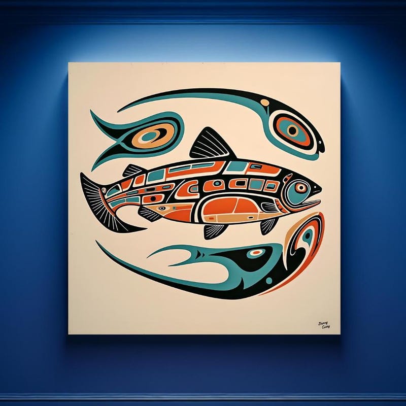 Salmon First Nations Art - Etsy