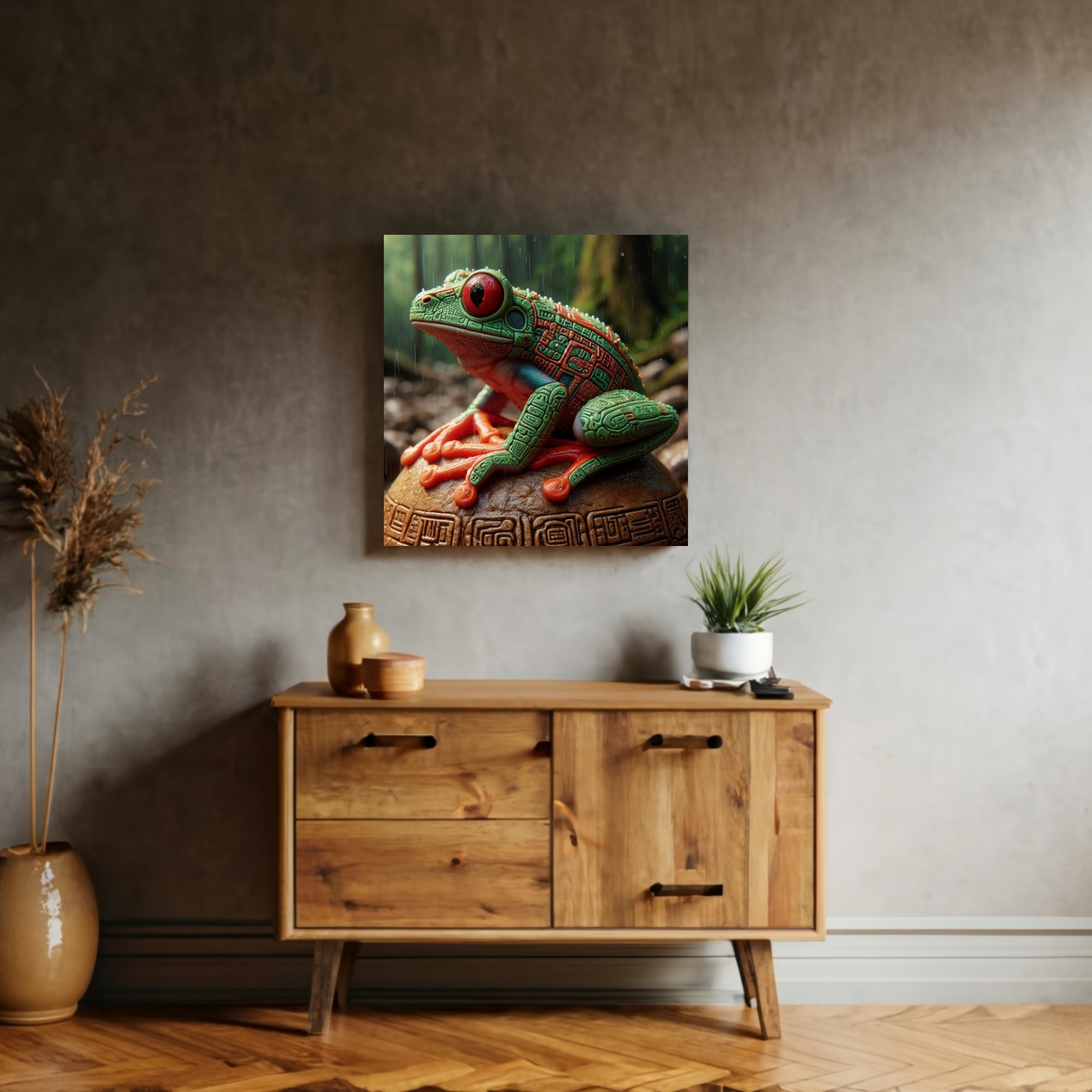 Tree Frog Wall Art Cottagecore Rain Forest Tree Frog Abstract Art Tree ...