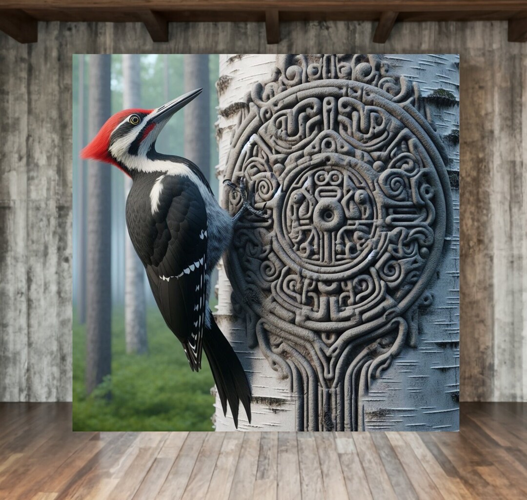Woodpecker Wall Art Cottagecore Pileated Woodpecker Master Wood Carving ...