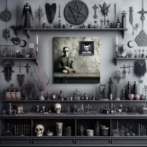 Frankenstein Wall Art 'frank's Remorse' Moody Dark Academia Bride of ...