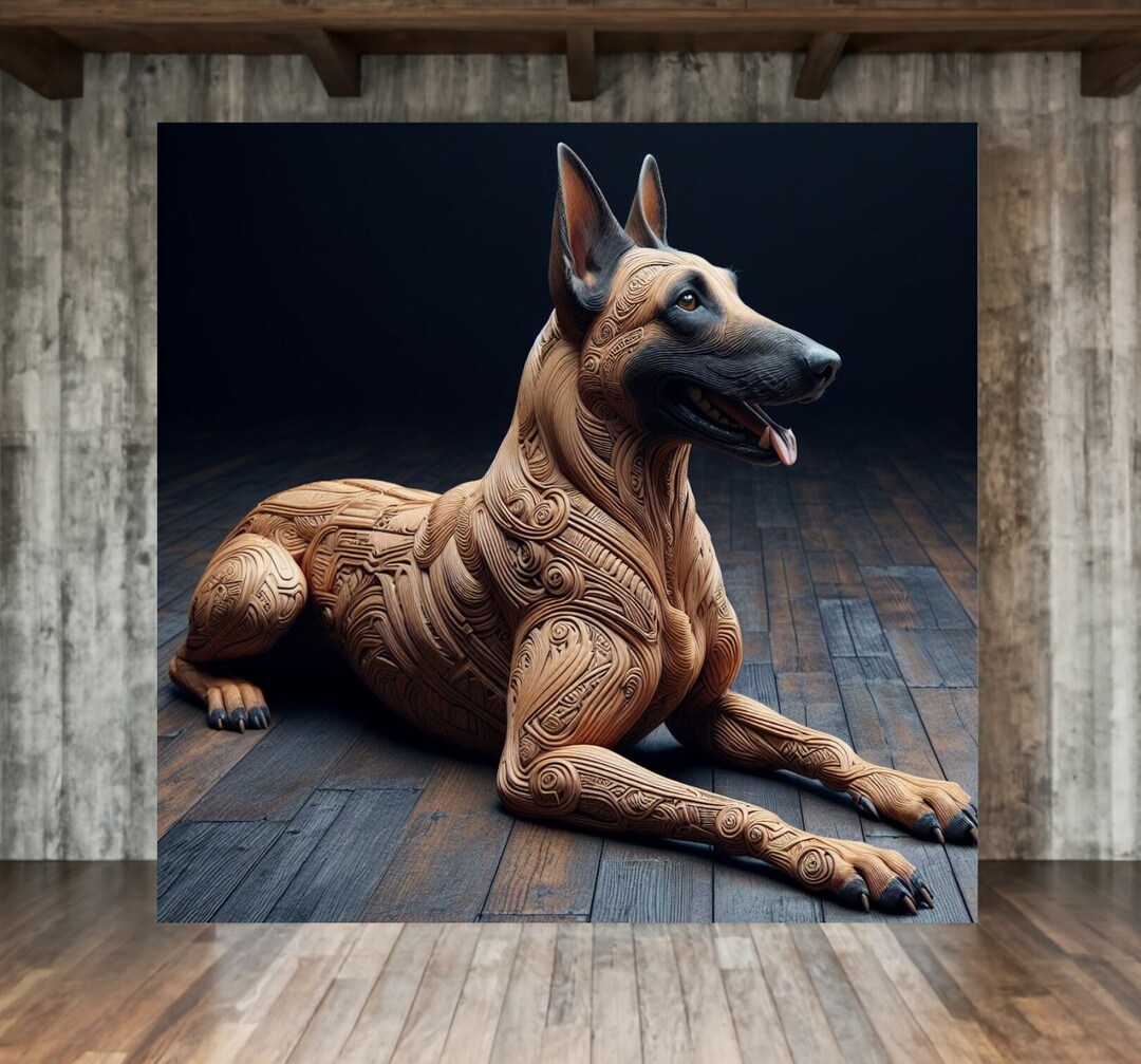 Belgian Malinois Cottagecore Wall Art Canvas Belgian Lover Gift ...