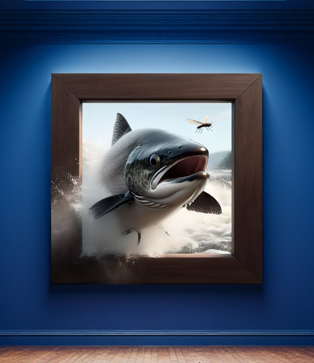 Salmon Wall Art 3D Fun Optical Illusion Fishing Lodge Guide Fly Fishing ...