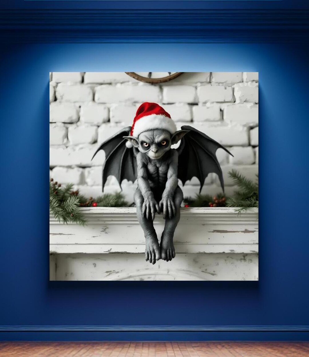 Christmas Gargoyle Wall Art Fun Parody of A Classic Christmas Icon ...