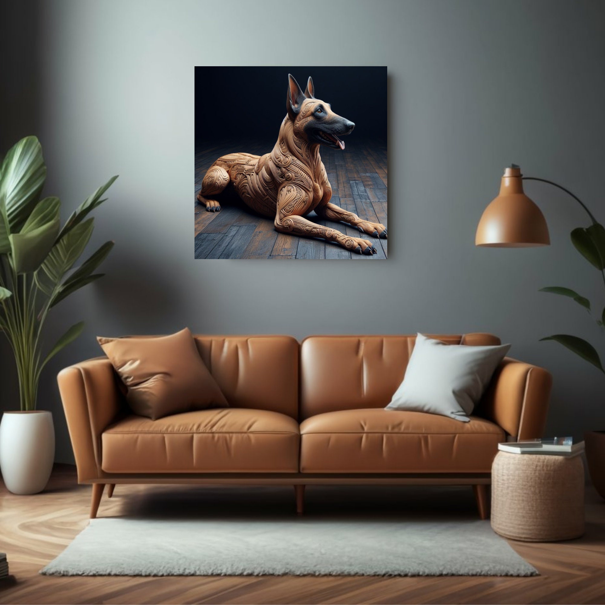 Belgian Malinois Cottagecore Wall Art Canvas Belgian Lover Gift ...